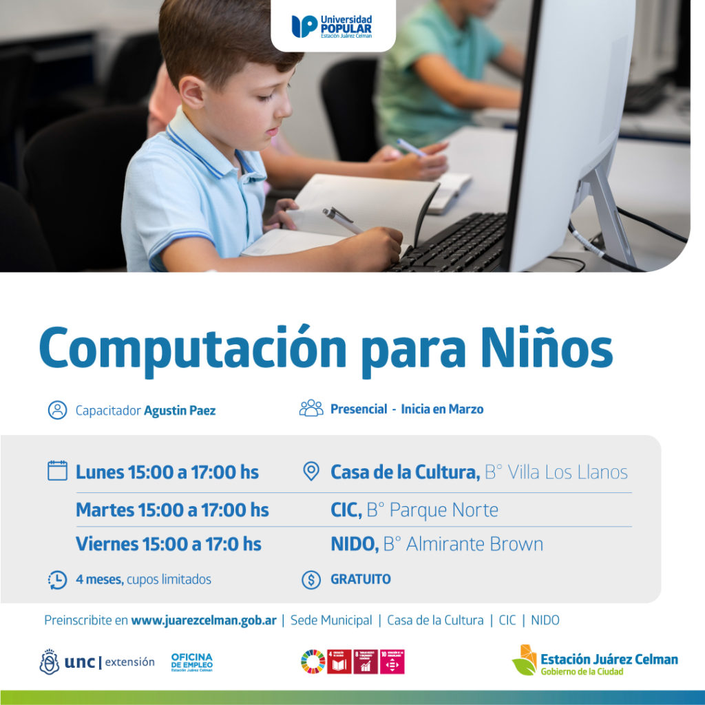 PreinscripciÓn Al Curso De Computacion Para NiÑos 2024 Municipalidad